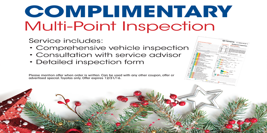 December 2016 Complimentary Multi-Point Inspection | Baltimore Toyota ...