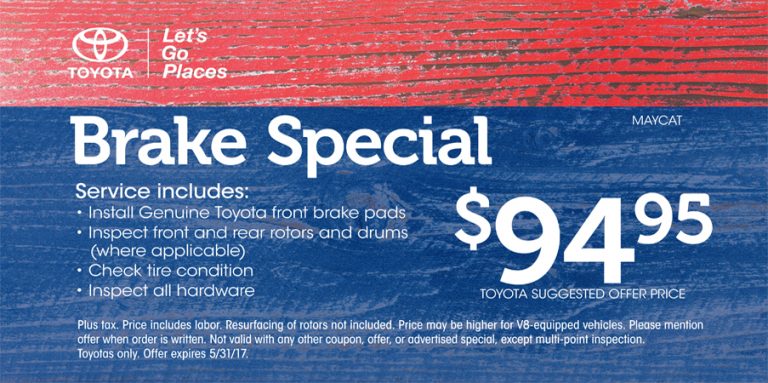 May 2017 Brake Special | Baltimore Toyota Dealers Service