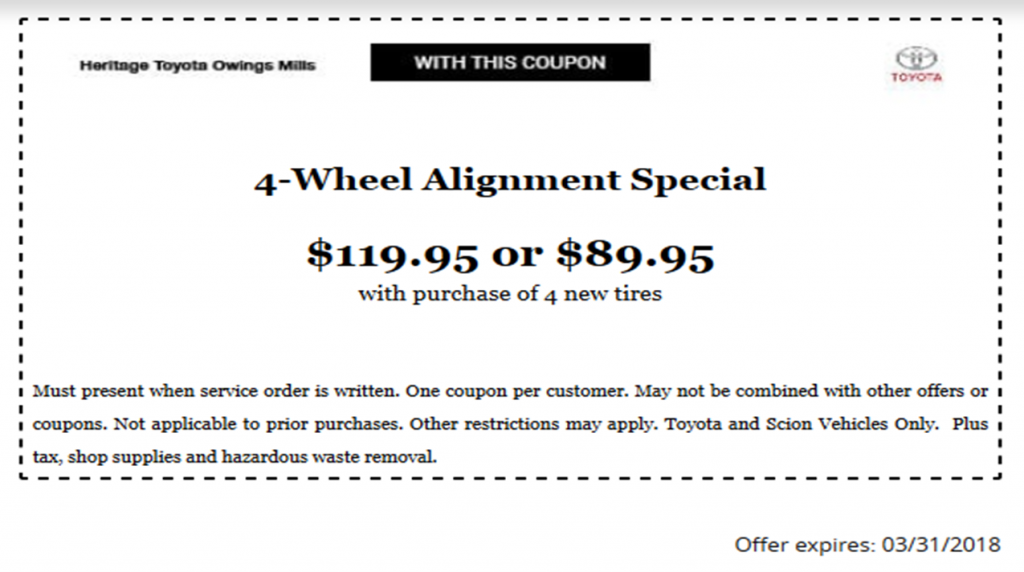 4 wheel alignment | Baltimore Toyota Dealers Service