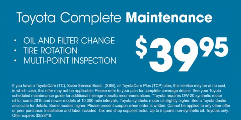 February Complete Maintenance Coupon | Baltimore Toyota Dealers Service