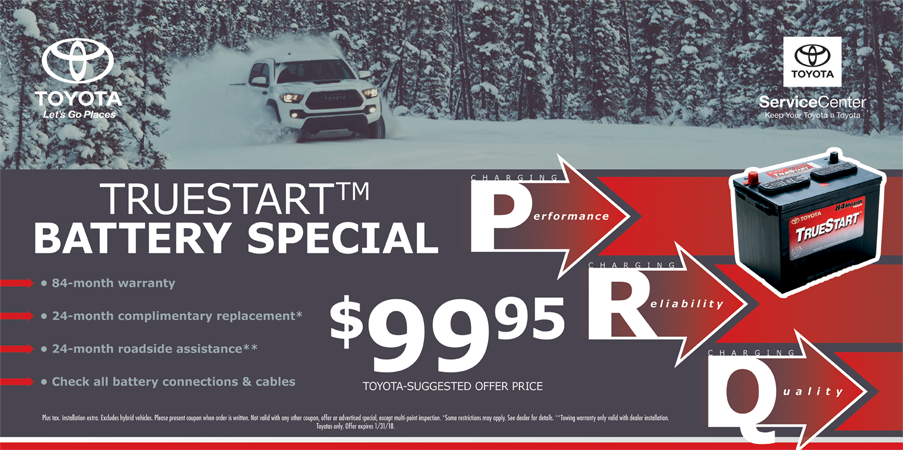 January 2018 Battery Special | Baltimore Toyota Dealers Service