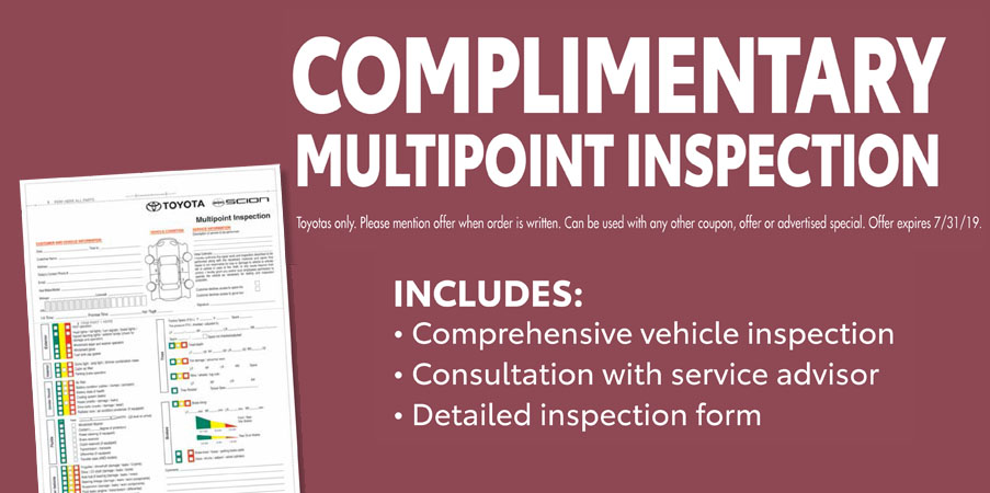 July 2019 Multi-Point Inspection | Baltimore Toyota Dealers Service